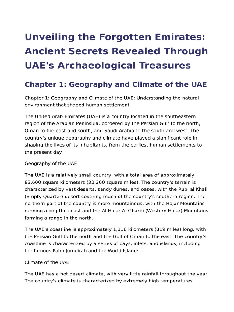 Unveiling The Forgotten Emirates - Ancient Secrets Revealed Through UAE ...
