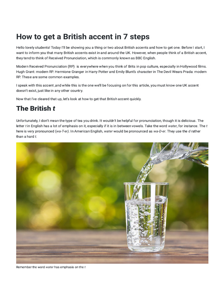 How To Get A British Accent in 7 Steps - English With Lucy | PDF ...