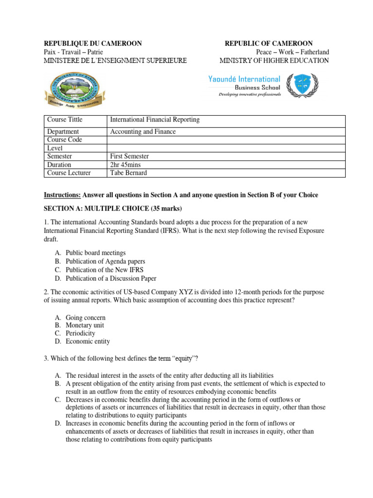 International Financial Reporting Questions Set 1 2024 | PDF ...
