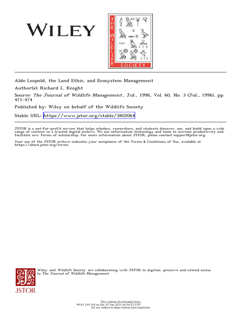Aldo Leopold | PDF | Conservation Biology | Ecology