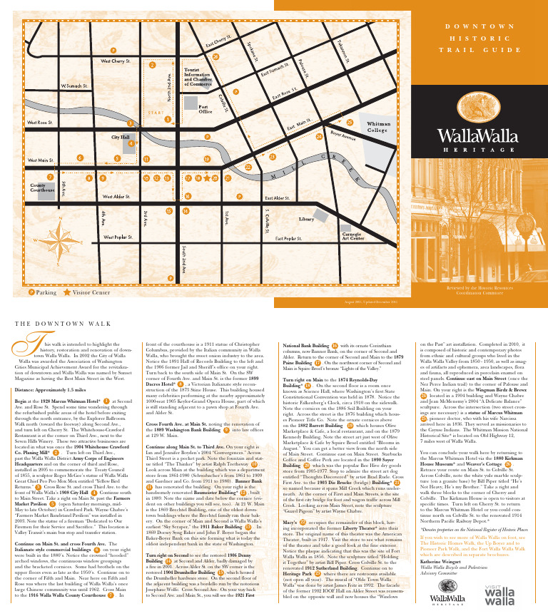 Downtown - Walla Walla Walking Map | PDF | Washington (State)