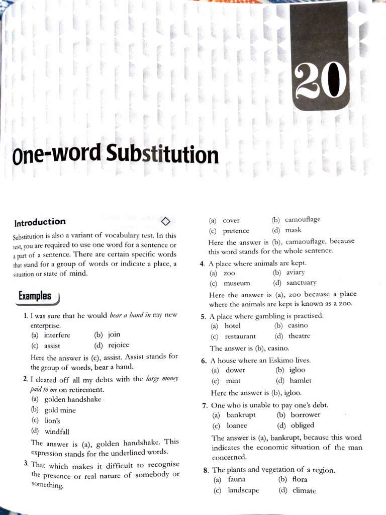 1 Word Substitutes. | PDF
