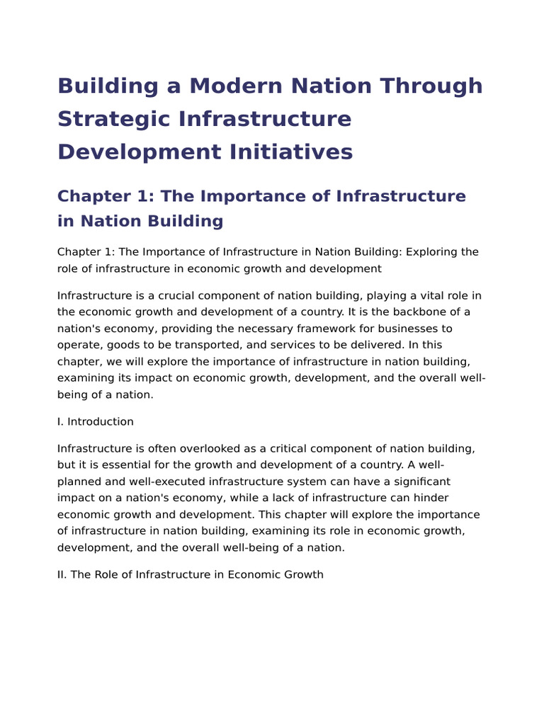 Building A Modern Nation Through Strategic Infrastructure Development ...