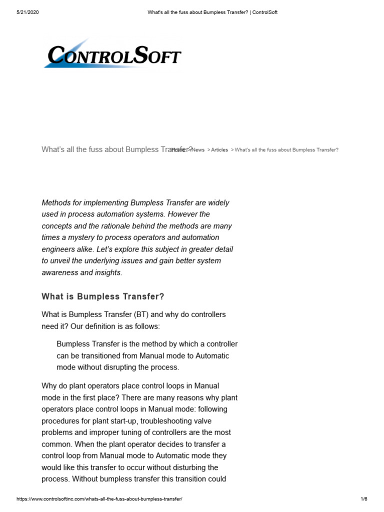 Bumpless Transfer | PDF | Applied Mathematics | Control Theory