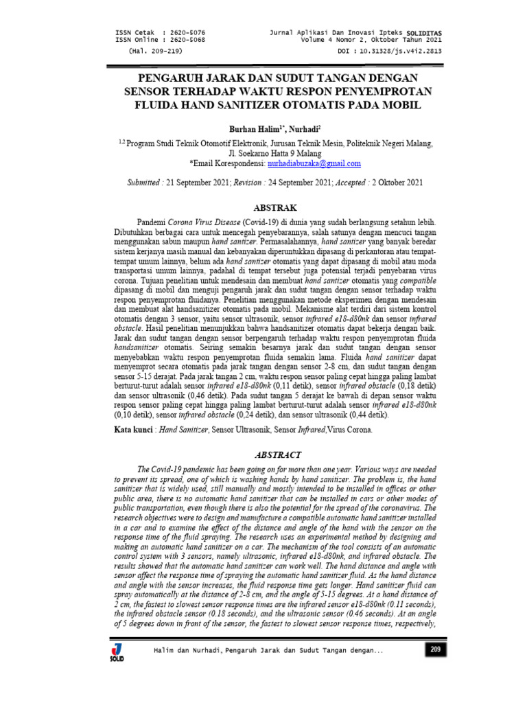 Jurnal Soliditas - Okt 2021 - Burhan Nurhadi - Pengaruh Sudut Tangan ...