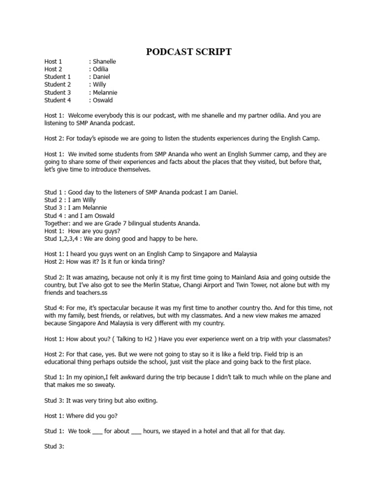 Podcast Script Edited | PDF