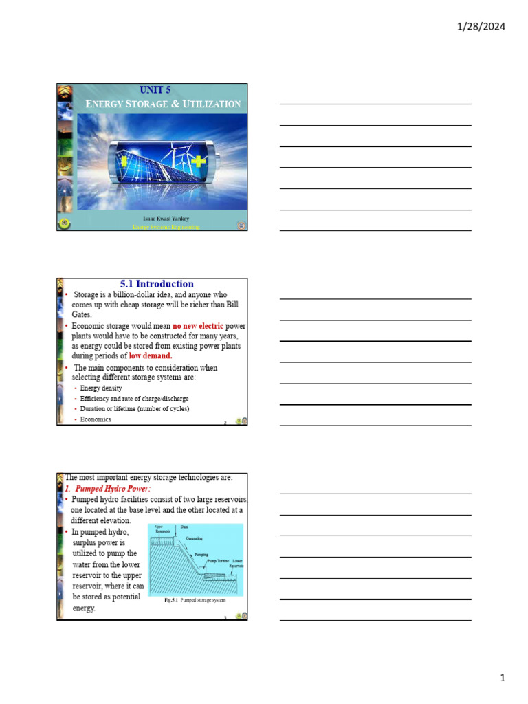 5 Energy Storage Utilisation & Distribution 1 | PDF | Energy Storage ...