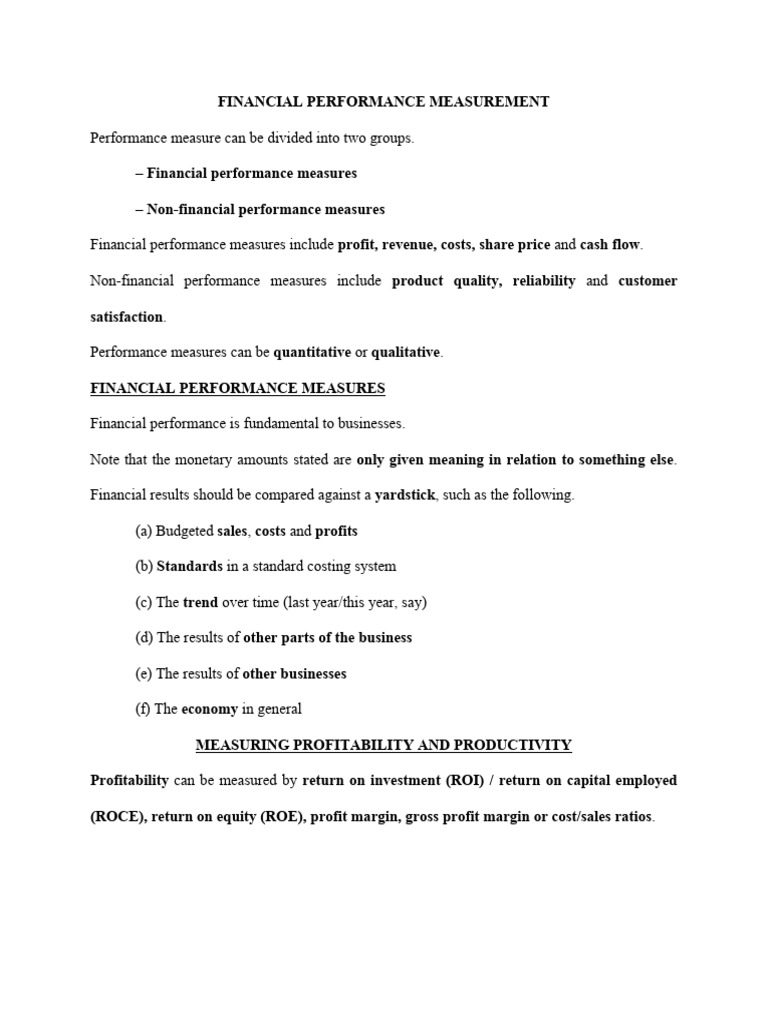f2 Financial Performance Measurement | PDF | Leverage (Finance) | Interest