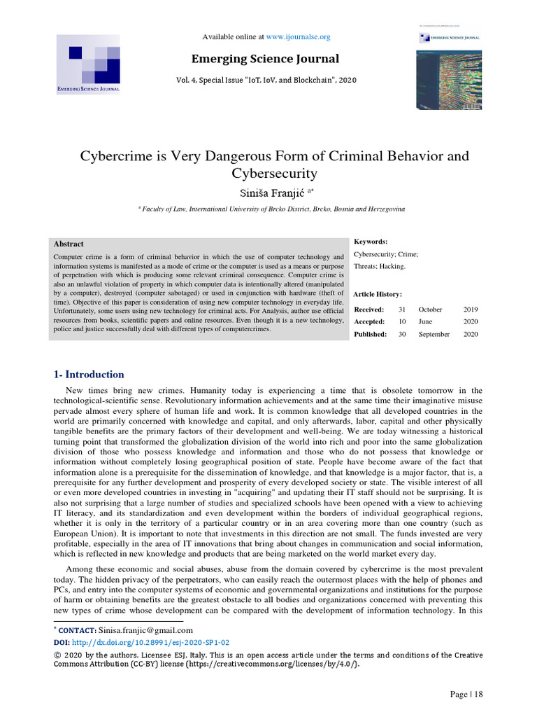 Cybercrime and Cybersecurity Analysis | PDF | Burden Of Proof (Law ...