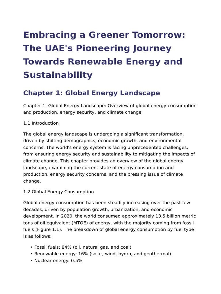 Embracing A Greener Tomorrow - The UAE's Pioneering Journey Towards ...