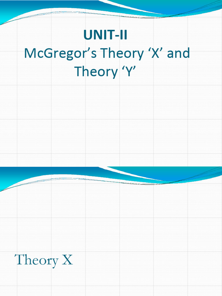 Theory X and Theory - Unit-II | PDF | Behavior Modification | Behavioural Sciences