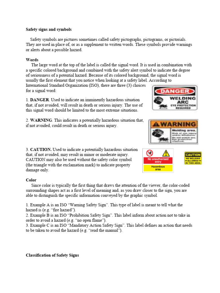 Safety Signs and Symbols | PDF | Symbols | Safety