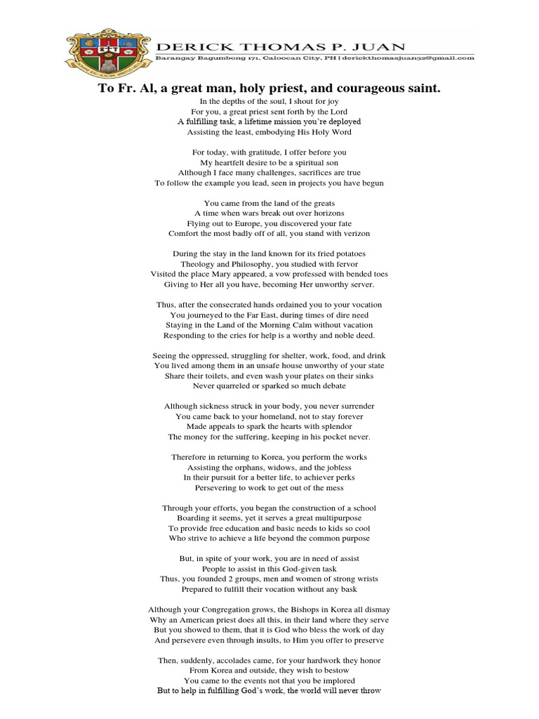 Fr. Al Poem | PDF | Prayer | Mary, Mother Of Jesus