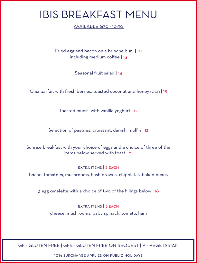 Ibis Breakfast Menu Nov21 | PDF