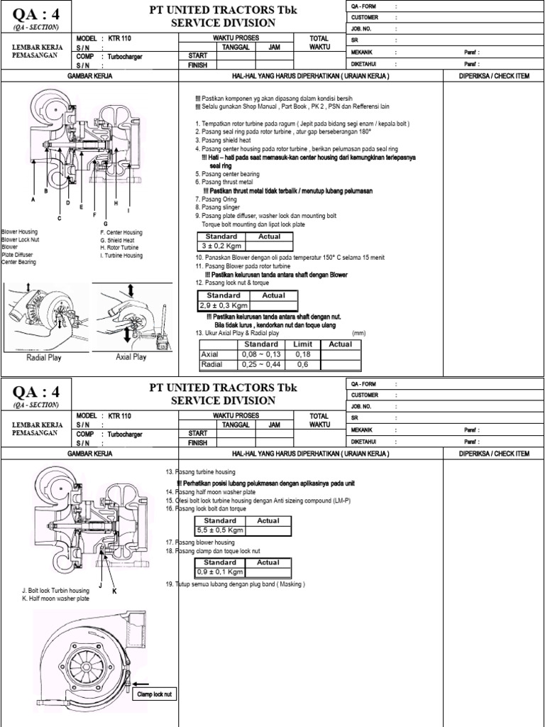 QA4 Turbocharger KTR 110 | PDF