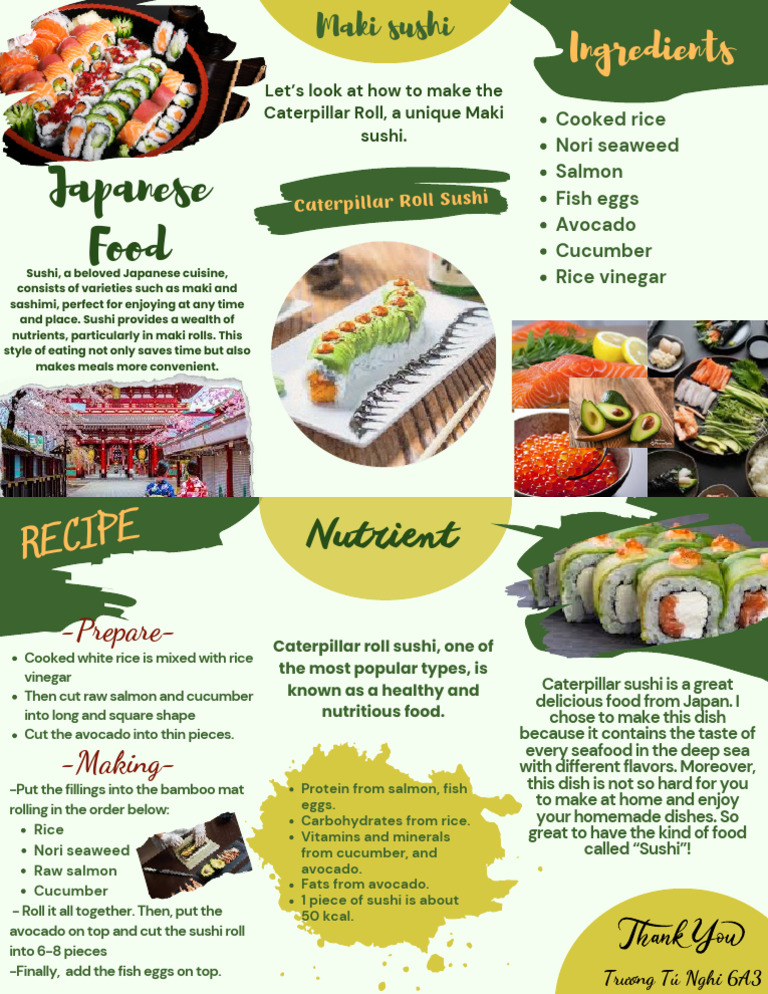 Food Project | PDF | Sushi | Cooking