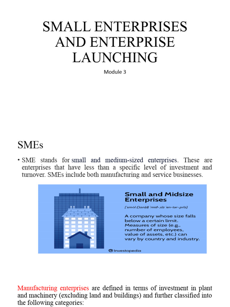 Small Enterprises and Enterprise Launching (Module 3) | PDF | Small And ...