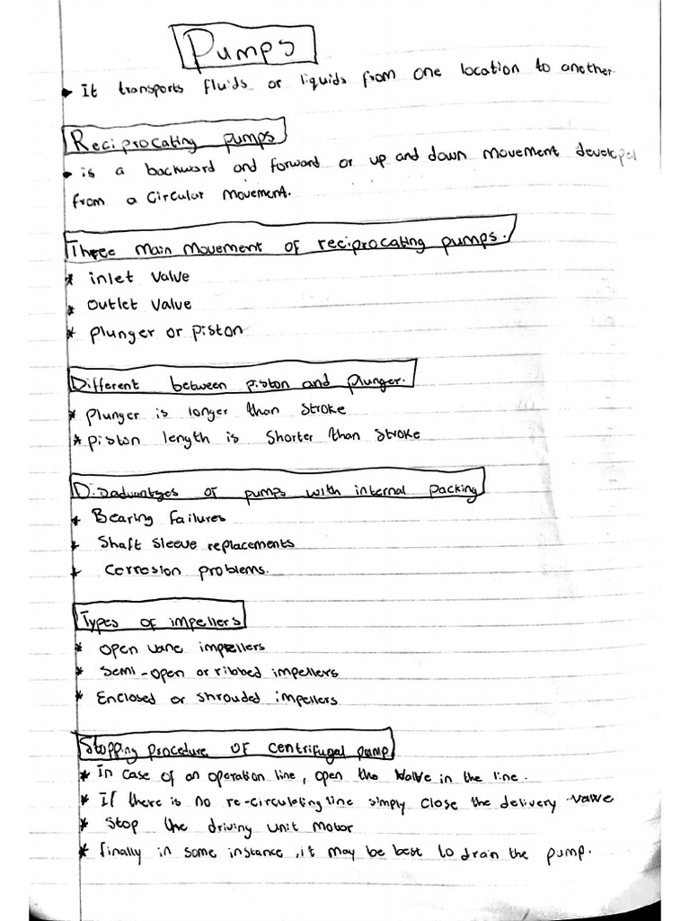 Pumps N3 Notes | PDF