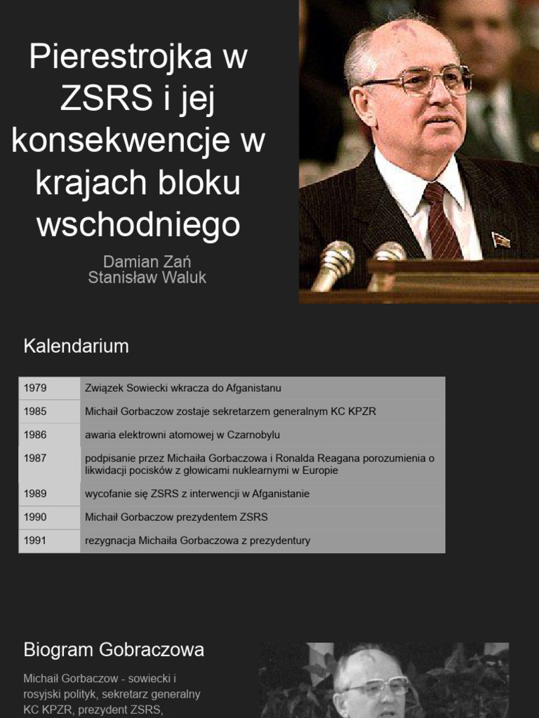 Pierestrojka W ZSRS I Jej Konsekwencje W Krajach Bloku Wschodniego | PDF