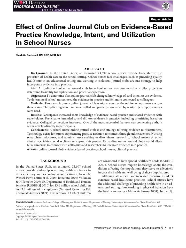 11 - Effect of Online Journal Club On Evidence Based Practice Knowledge ...