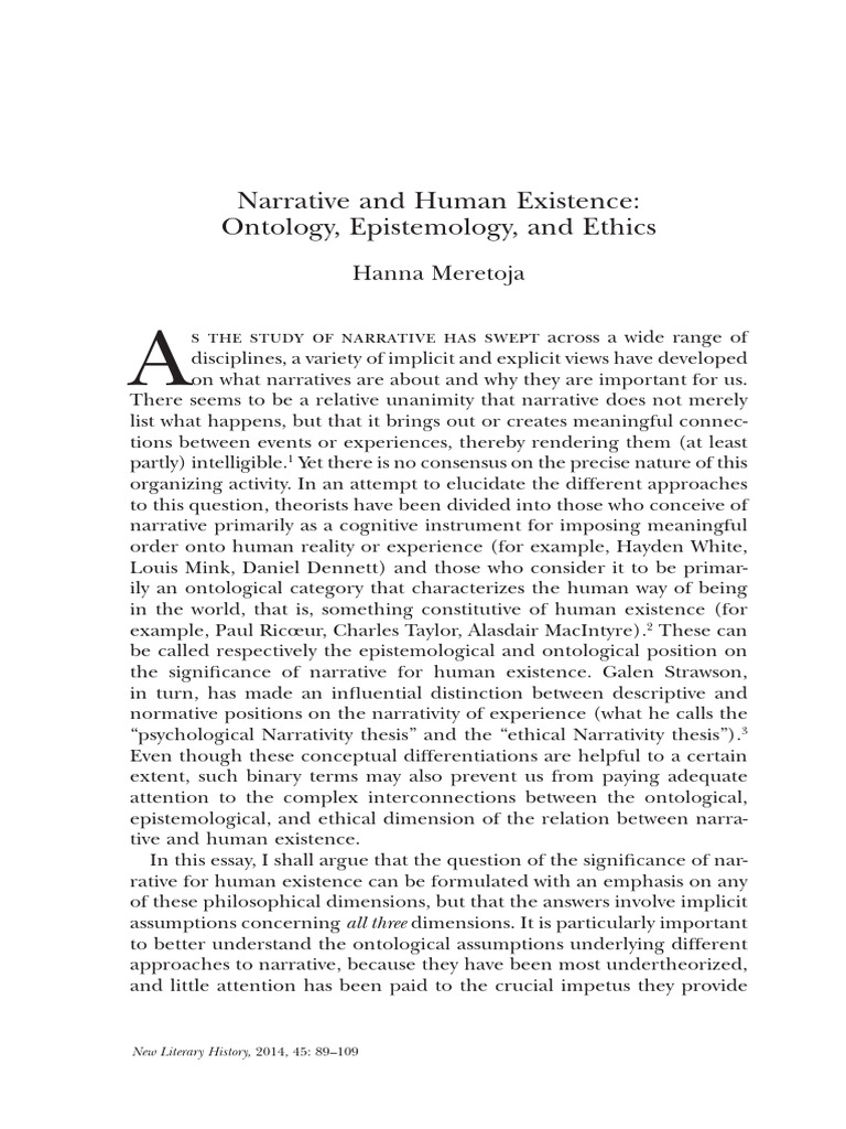 Narrative's Role in Human Existence | PDF | Experience | Narrative