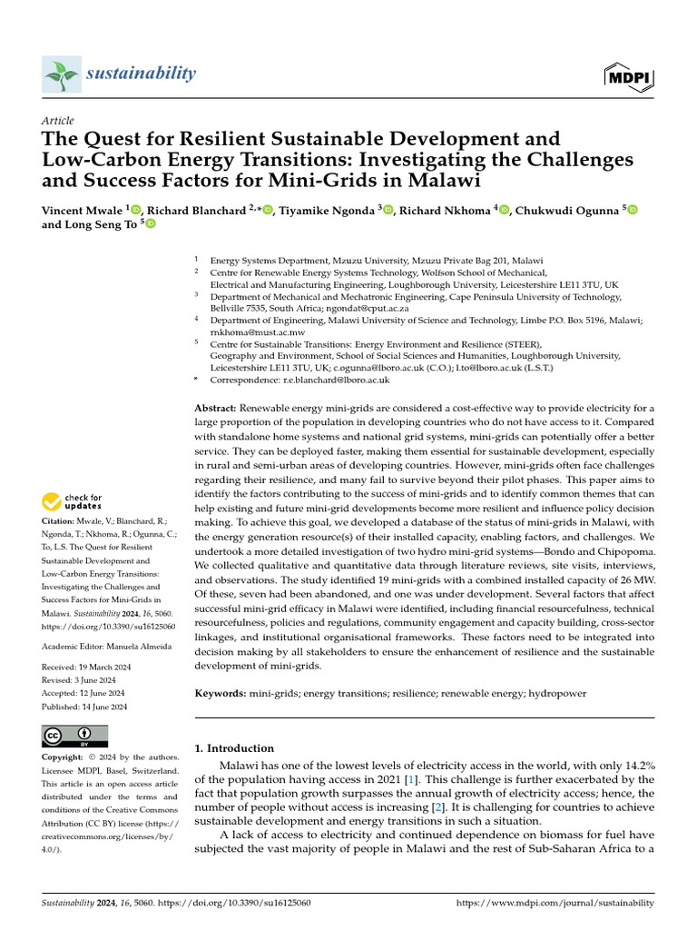 The Quest For Resilient Sustainable Development and Low-Carbon Energy Transitions: Investigating ...