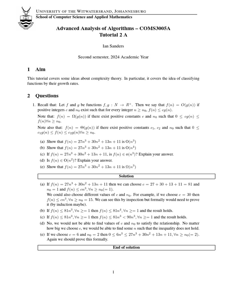 2024AAATut2A WithSolutions | PDF | Theoretical Computer Science ...