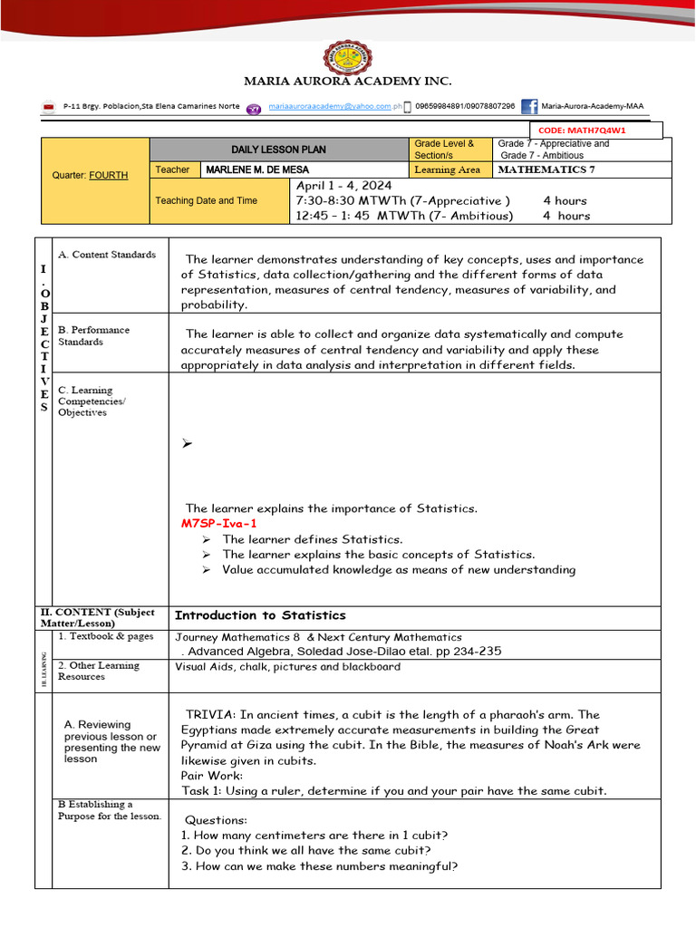 MATH7Q4W1 | PDF | Statistics | Learning