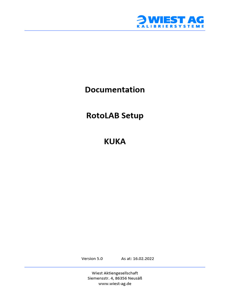 Documentation Setup RotoLAB KUKA en V5.0 | PDF | Computer File | Computing