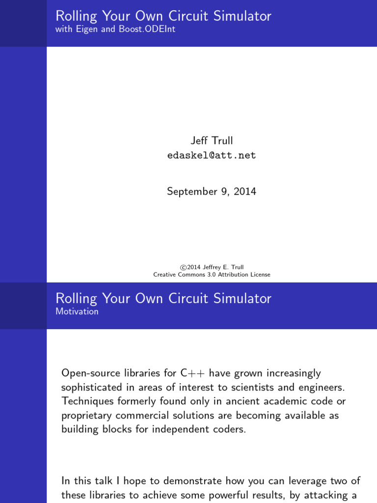 Rolling Your Own Circuit Simulator - Jeff Trull | PDF | Electrical Network | Network Analysis ...