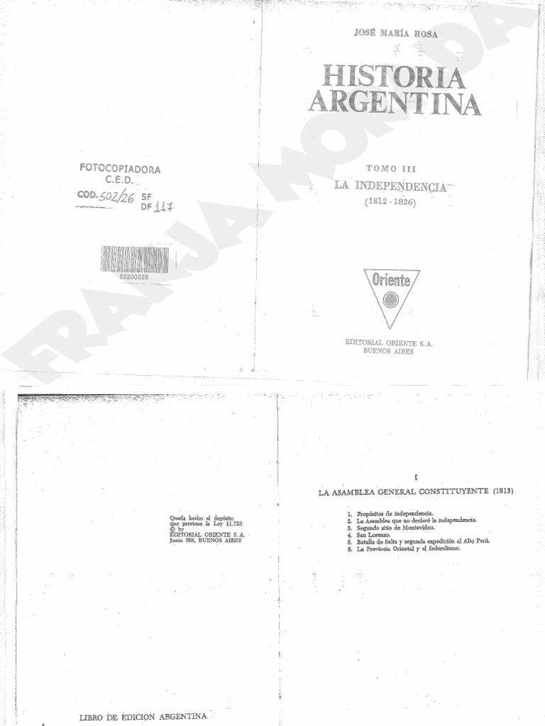Historia Argentina Tomo III Jose Maria Rosa | PDF