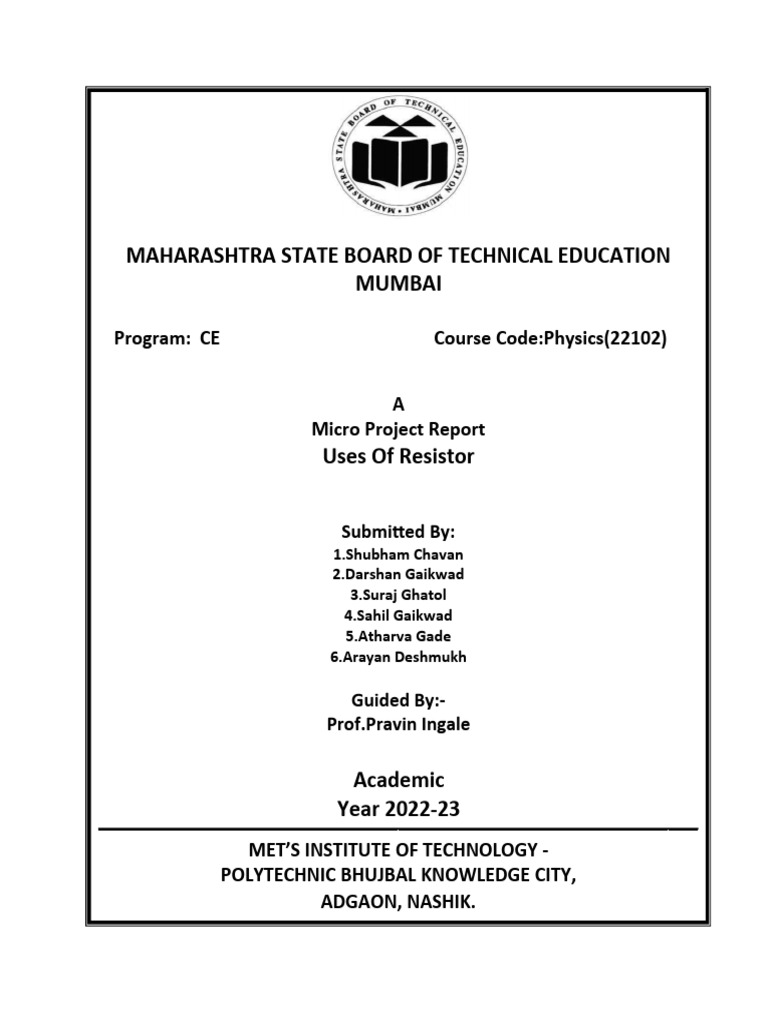 ICT FirstTwoPage MicroProject Format | PDF | Technology & Engineering