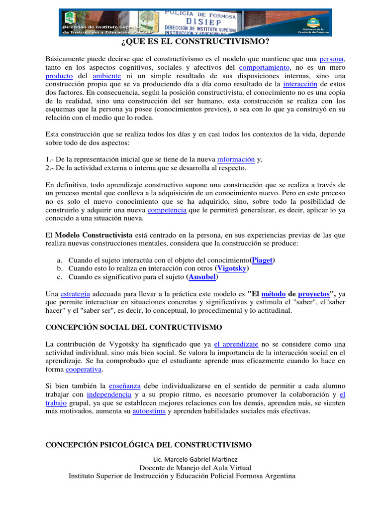 Que Es El Constructivismo Principios | PDF | Constructivismo (filosofía ...