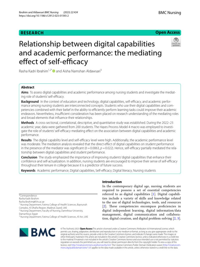 Relationship Between Digital Capabilities | PDF | Self Efficacy ...