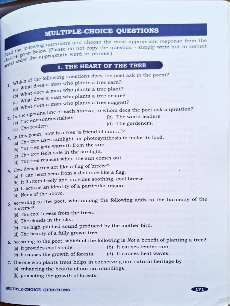 Treasure Trove Poems MCQ | PDF