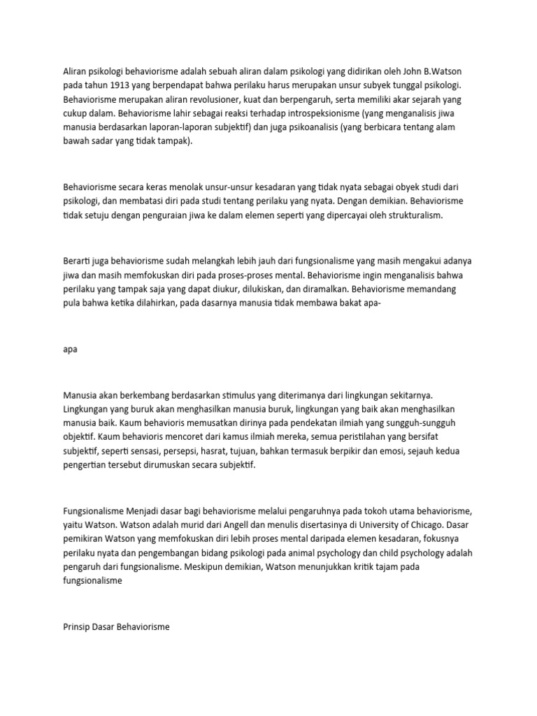 Aliran Psikolog Behavior-WPS Office | PDF