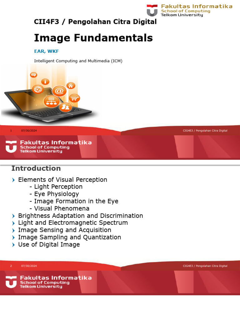 PCD 02. Image Fundamentals-WKF | PDF | Electromagnetic Radiation | Eye