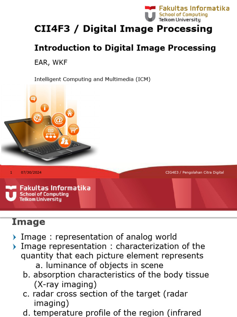 PCD 01. Introduction To Digital Image Processing-WKF | PDF | Computer Vision | Image