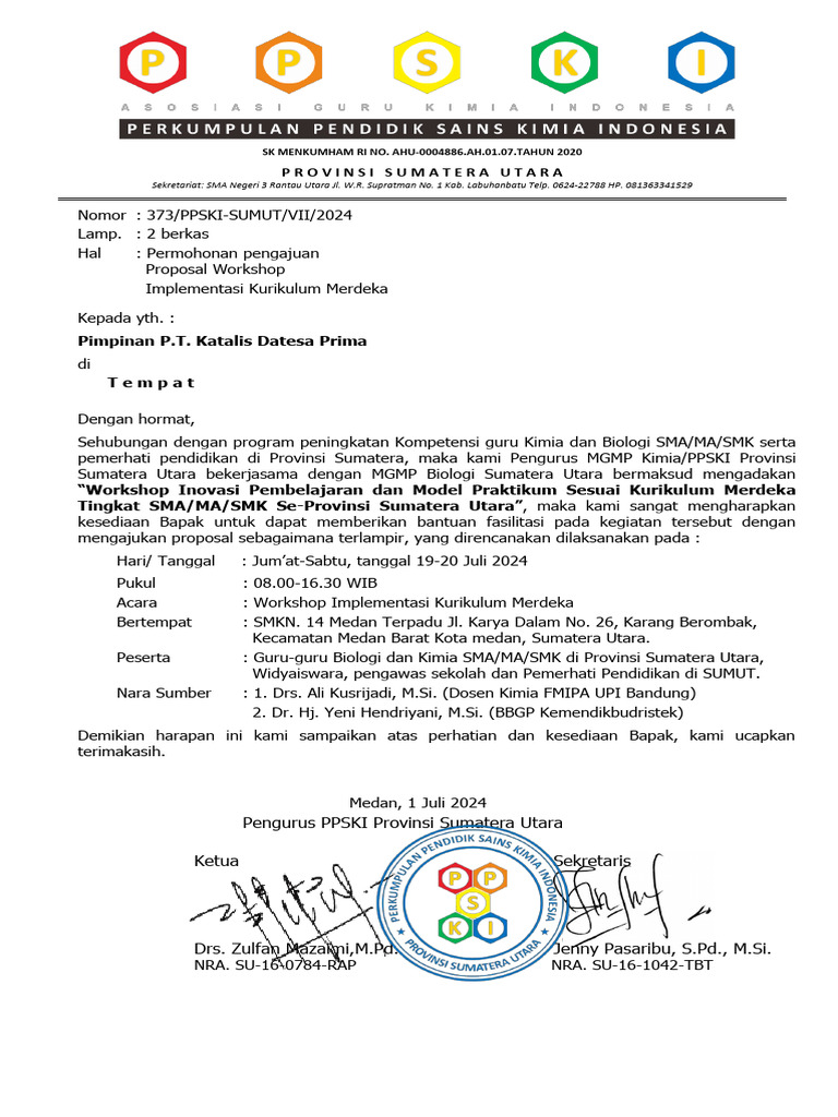 Proposal Fasilitasi Workshop IKM-PT KATALIS | PDF | Karier & Perkembangan | Kesehatan Holistik