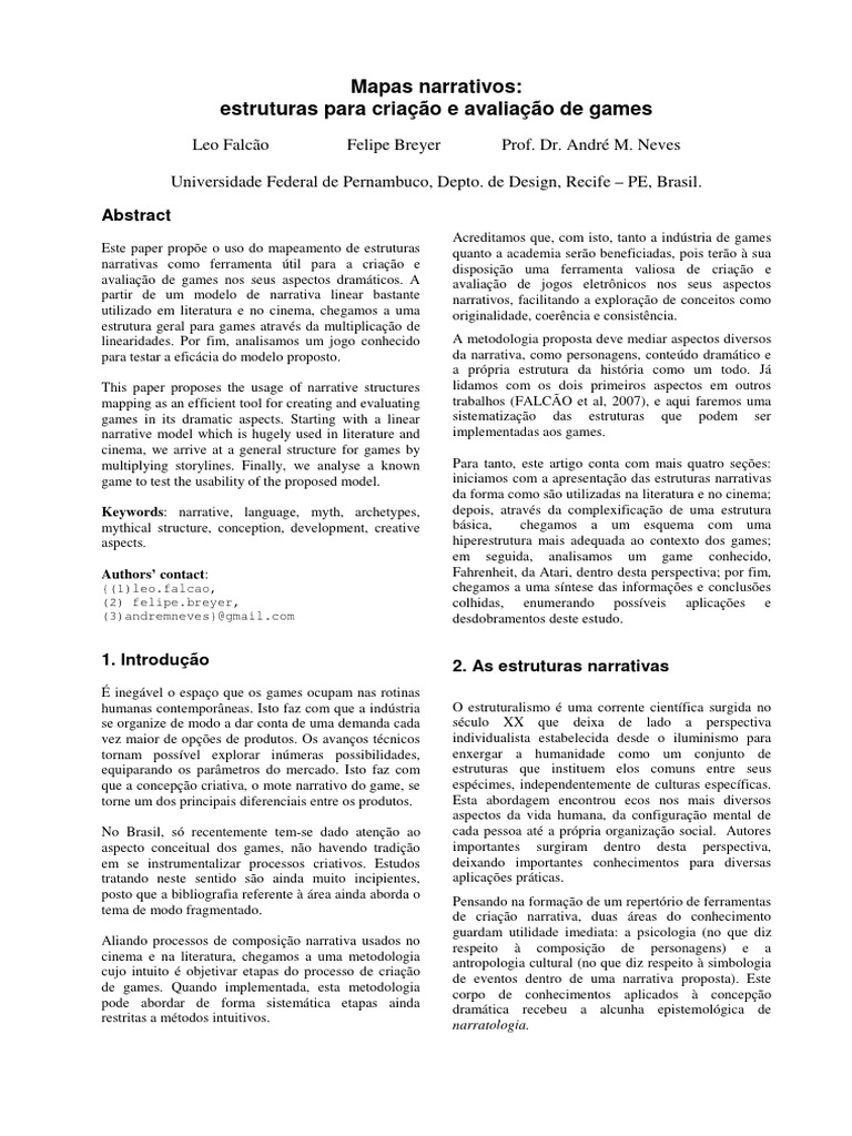 Falcao, Leo - Mapas Narrativos - Artigo | PDF | Narrativa | Psicologia