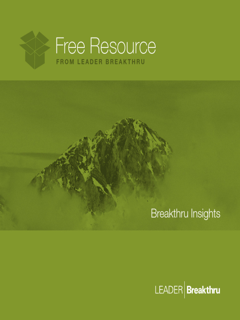 Breakthru-Insights LB | PDF | Mentorship | Leadership