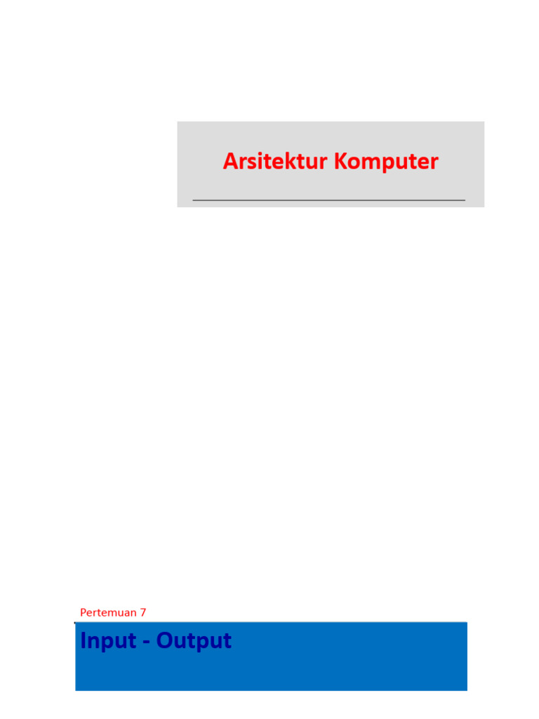 07 Input Output | PDF | Komputer