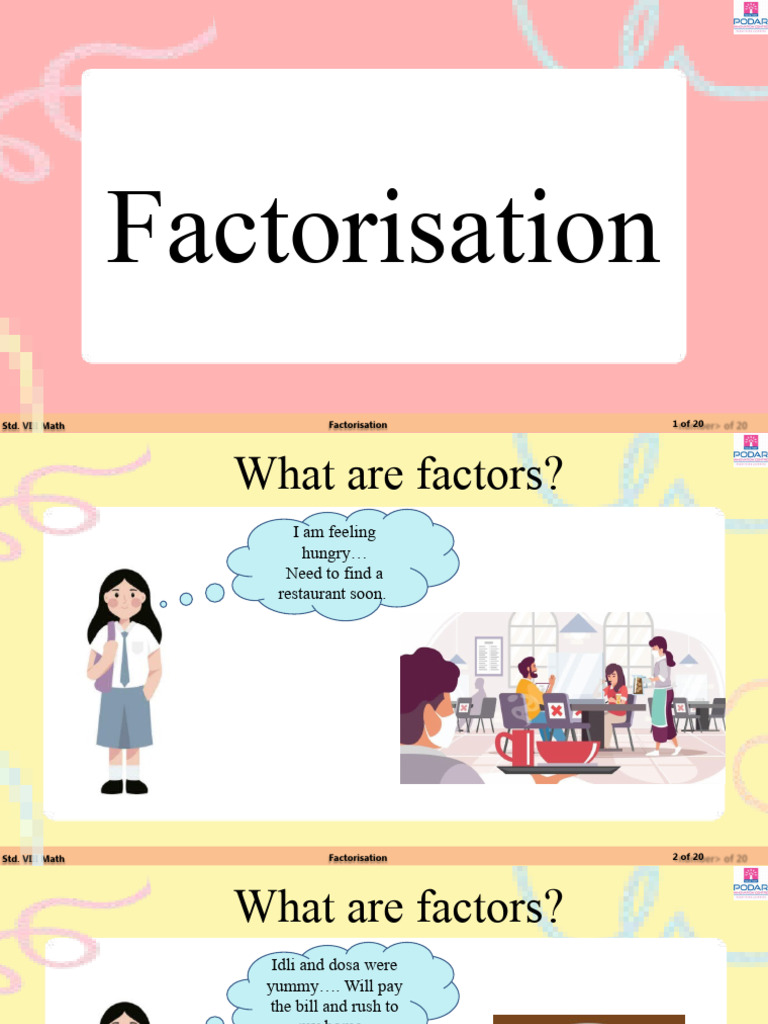 PPT1 CB VIII Math Factorisation | PDF | Factorization | Arithmetic