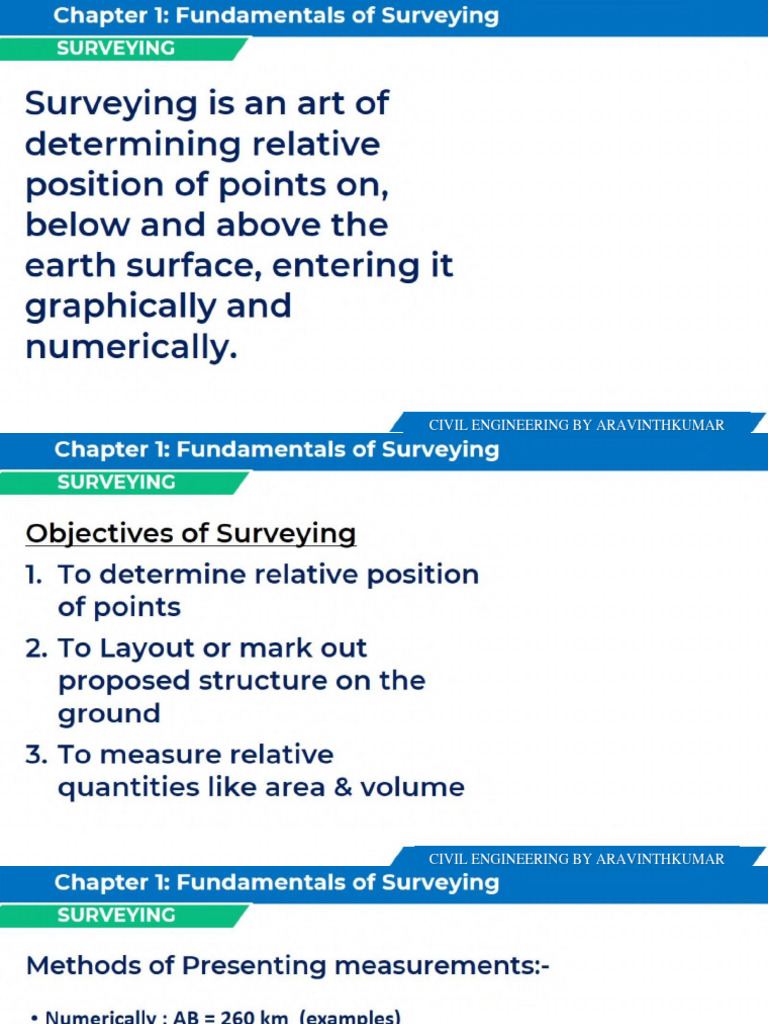 Surveying Chapter1 Fundamentals of Surveying | PDF | Engineering ...