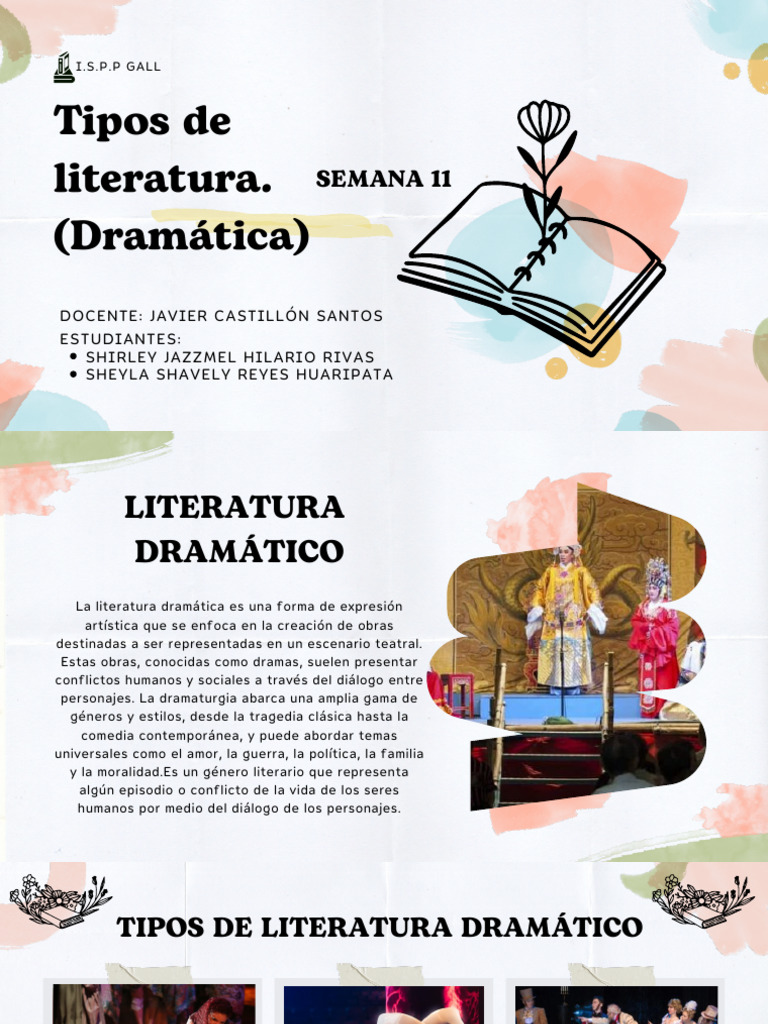 Tipos de Literatura Dramática Semana 11 - 20240614 - 134344 - 0000 | PDF