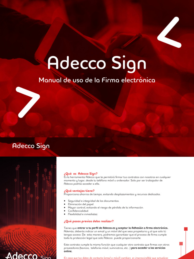 Manual Trabajador Adecco Sign | PDF | Contraseña | Teléfonos móviles