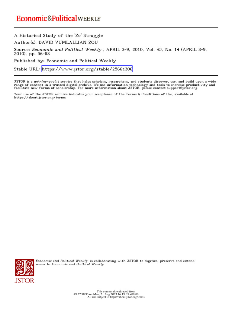 ZOU HistoricalStudyZo 2010 | PDF