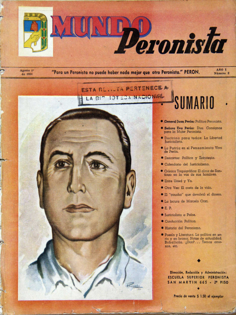 Revista Mundo Peronista 002 - Agosto 1951 | PDF