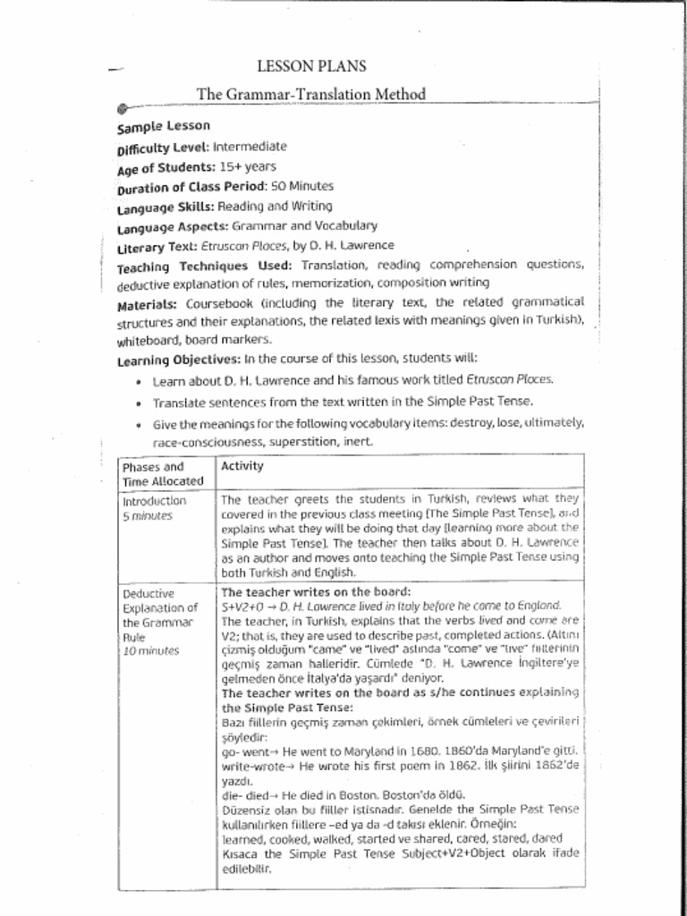 EFL Teaching Methods Lesson Plans | PDF | Language Arts & Discipline