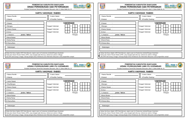 Card Rabies Ok | PDF | Kesehatan Holistik